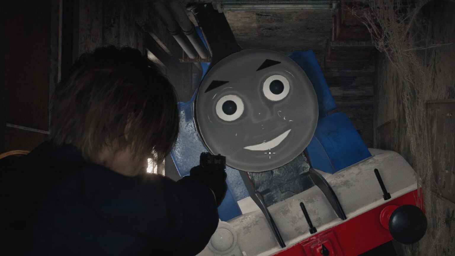 Resident Evil arachnophobia mods add Thomas the Tank Engine